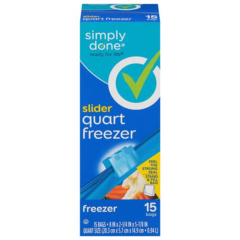 Simply Done Freezer Bags Slider Quart Size Spring Market