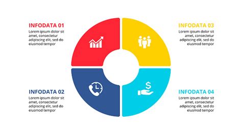 4 부품 옵션 또는 단계 Infographic 평면 원형 요소입니다 주기형 다이어그램 그래프 프레 젠 테이 션 및 차트에 대 한 서식 파일 4에 대한 스톡 벡터 아트 및