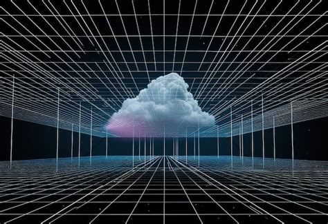 Premium Photo Futuristic Digital Cloud Network Abstract Data Storage And Connectivity
