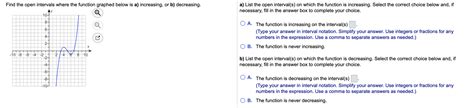 Solved Find The Open Intervals Where The Function Graphed