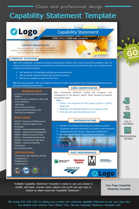 Construction Capability Statement Template Capability Statement Lab