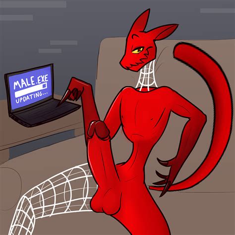 Rule 34 Big Penis Computer Feline Half Closed Eyes Keadonger Laptop
