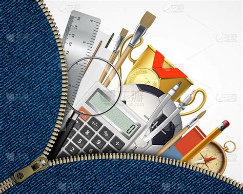 书包与文具。回到学校的概念。