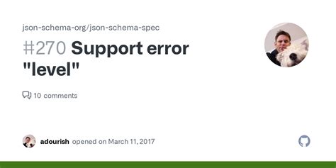 Support Error Level · Issue 270 · Json Schema Orgjson Schema Spec · Github