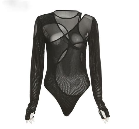 Tight Bodysuit Long Sleeve Bodysuit Rave Bodysuit Bodycon Tops White Bodycon Streetwear Y2k