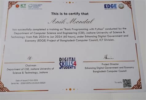 Anik Mondal On Linkedin Achievement Successfully Completed Python Course