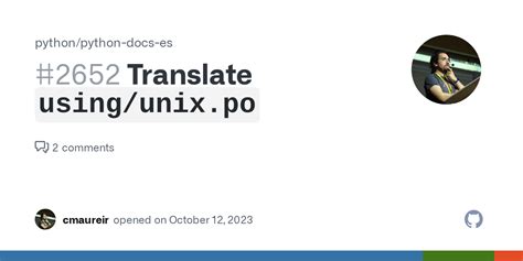 translate `using unix po` · issue 2652 · python python docs es · github