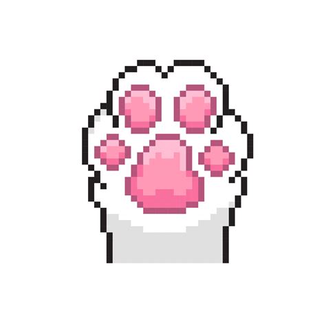 Cute White Paw In Pixel Art Style 22149130 Vector Art At Vecteezy