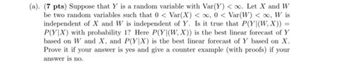 a 7 pts suppose that y is a random variable with