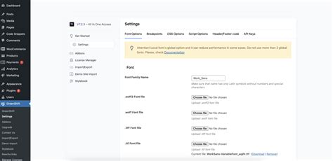 Global Settings Greenshift