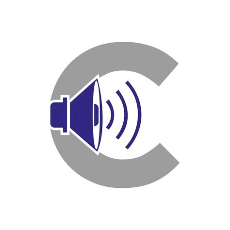 문자 C 에 있는 음악 로고 사운드 아이콘 ⁇ 캐스트 아이콘 방송 기호 ⁇ 터 템플릿 프리미엄 벡터