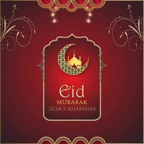 Feliz Eid Saudações Banner De Mídia Social Islâmica De Fundo Marrom