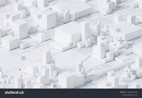 White Cube Circuit Board 3d Rendering Stock Illustration 2386770129