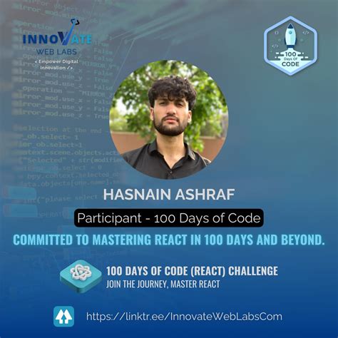 Hasnain Ashraf On Linkedin 100daysofcode React Webdevelopment Codingjourney Innovateweblabs