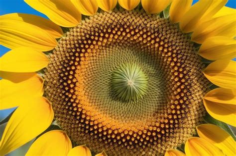 Premium Photo Sunflower Seeds In Spiral Pattern With Petals
