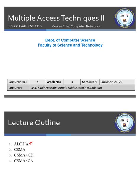 Cn Lecture 4 Datalink Layer Ii Fall22 Pdf Computer Engineering