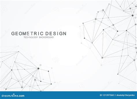 Abstract Polygonal Background With Connected Lines And Dots