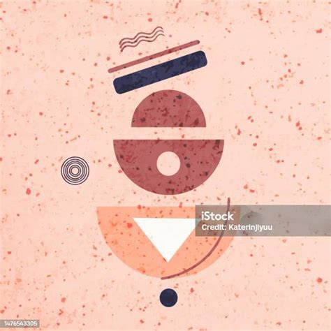 균형 그림 테라코타 색상의 추상화 현대 미적 배경입니다 플랫 추상 디자인 지구 색조 파스텔 색상 보호 벽 장식 미드 센추리 모던 미니멀리즘 아트 프린트 플랫 디자인 갈색에