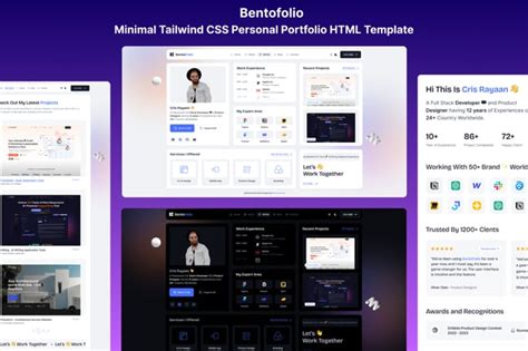 Tailwind Css Personal Portfolio Html Template Site Templates Ft Portfolio And Tailwindcss Envato