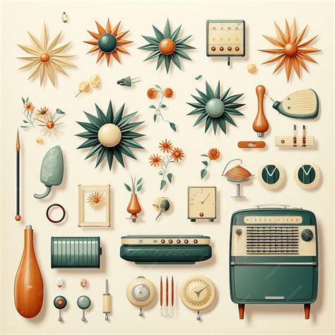 Premium Vector Realistic Vector Retro Elements On White Background