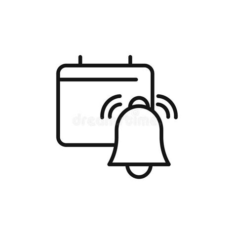Notification Reminder Icon Outline Collection In Black And On White Background Stock Vector