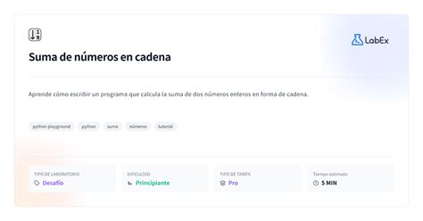 Suma De Números En Cadena Labex
