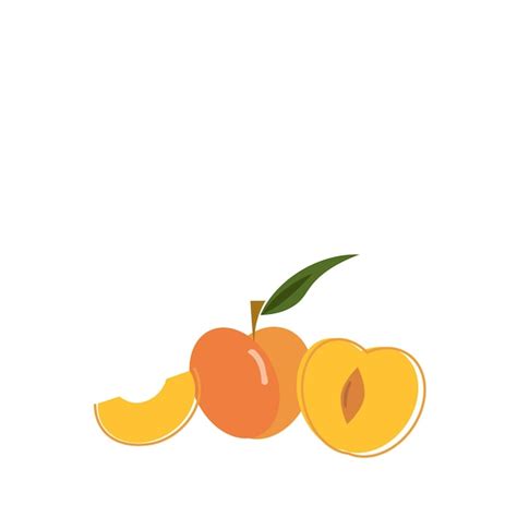 Premium Vector Peach Vector Illustration On White Background With