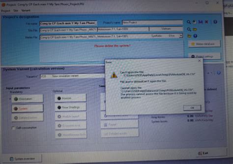 Pvsyst File Access Denied Problems Bugs Pvsyst Forum