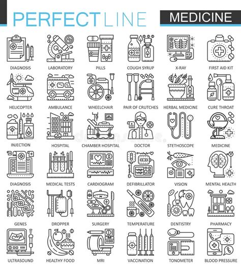 De Medische Symbolen Van Het Overzichtsconcept De Perfecte Dunne
