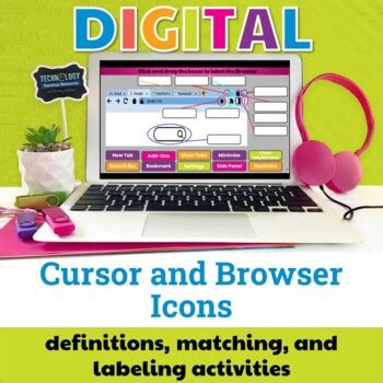 Cursor And Browser Icons Digital Activities Drag And Drop Practice