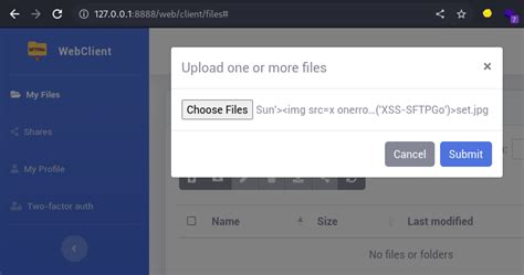 stored cross site scripting xss · issue 981 · drakkan sftpgo · github