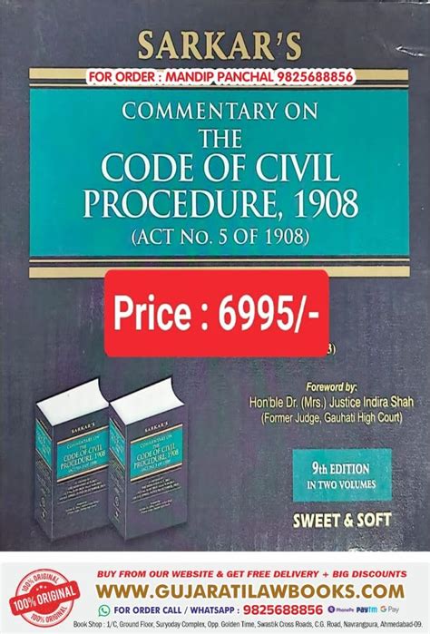 Buy Sarkar S CPC Commentary On THE CODE OF CIVIL PROCEDURE In Volumes In English