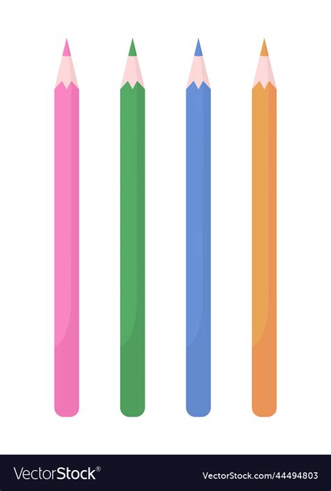 Crayons Semi Flat Color Objects Set Royalty Free Vector