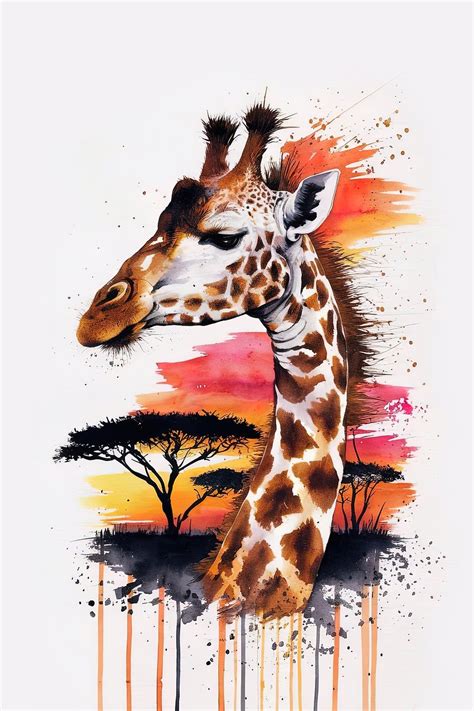 Download Ai Generated Giraffe Sunset Royalty Free Stock Illustration Image Pixabay