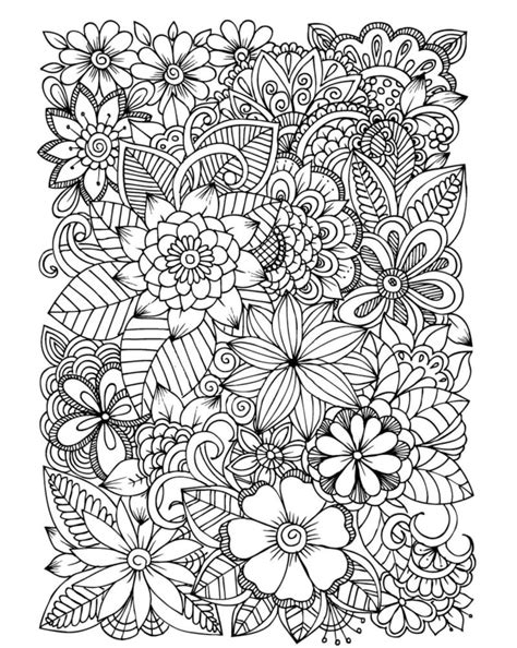 Flower Coloring Pages 30 Flowers Adult Coloring Pages 30 Digital