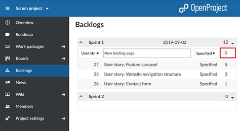 Working With Backlogs OpenProject