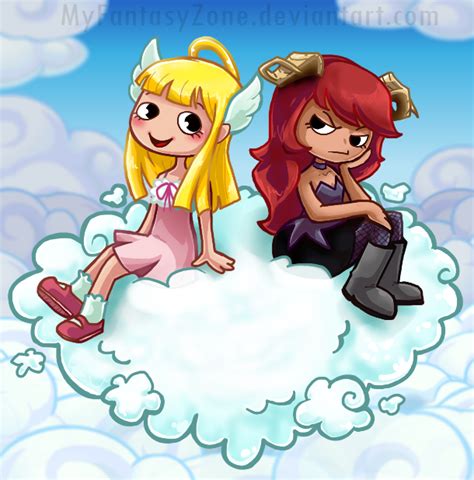 Devil And Angel By Myfantasyzone On Deviantart