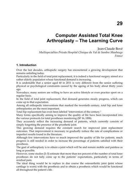Pdf Computer Assisted Total Knee Arthroplasty The Learning Curve