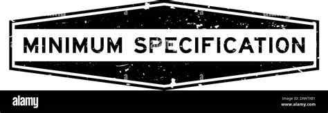 Grunge Black Minimum Specification Word Hexagon Rubber Seal Stamp On White Background Stock