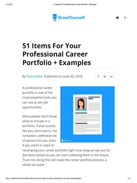 Portfolio 51 Items For Your Professional Career Portfolio Examples