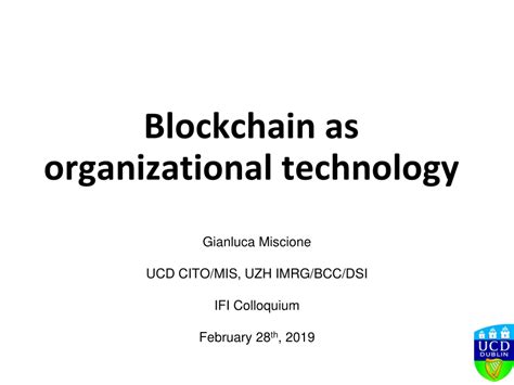 PDF Blockchain As Organizational Technology