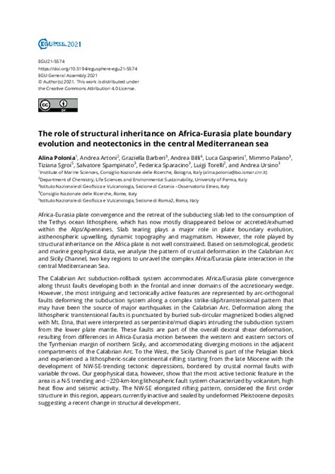 Pdf The Role Of Structural Inheritance On Africa Eurasia Plate