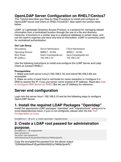 Openldap Server Configuration On Rhel7 Pdf Public Key Certificate