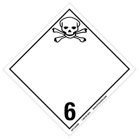 Class 6 1 International Tdg Labels Toxic Substances Cft Canada