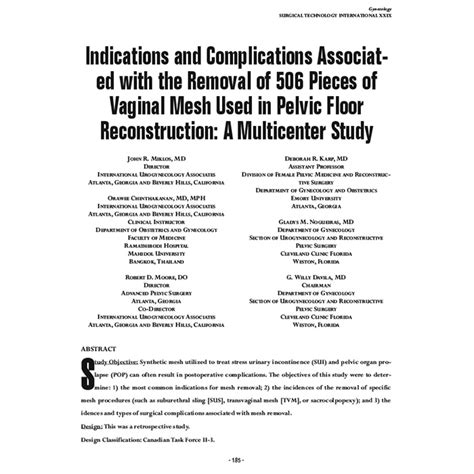 Complications Of Transvaginal Mesh Atlanta Vaginal Mesh Removal Surgery