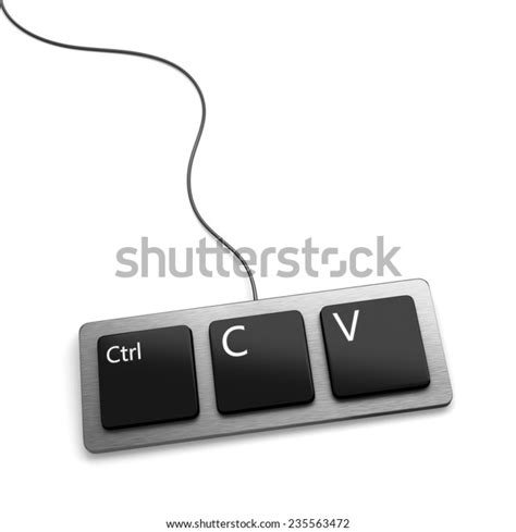 Keyboard Three Buttons Ctrl C V Stock Illustration