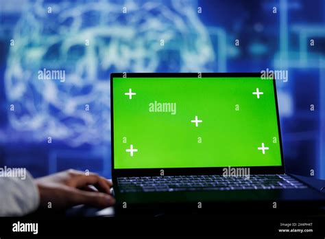 Admin Using Green Screen Device For Artificial Intelligence Computing