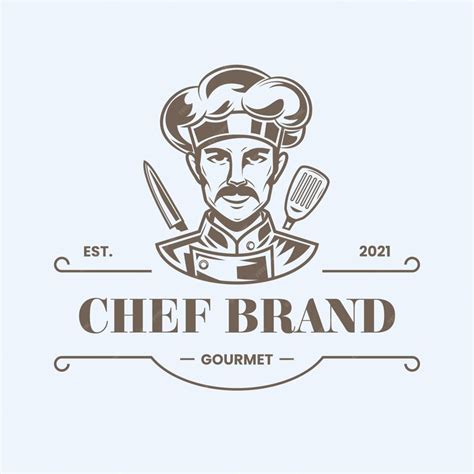 자세한 요리사 로고 템플릿 무료 벡터