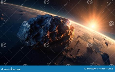 Spaceship Orbits Planet In Glowing Galaxy Exploring Alien Landscapes