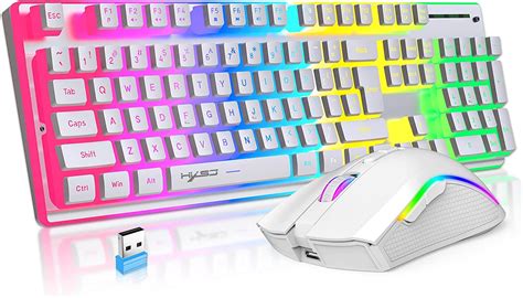 Hxsj L96 Wireless Keyboard And Mouse Combo 3000mah Rechargeable Rgb Full Size Keyboard With